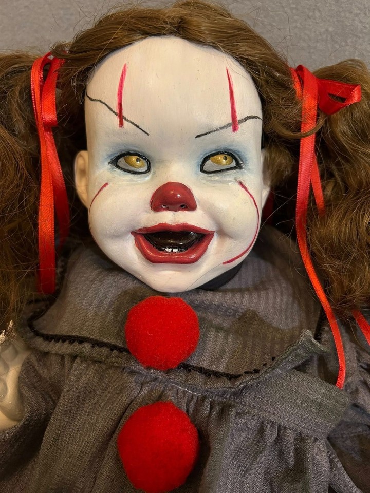 OOAK Custom Spooky Creepy Horror Chubby Clown Halloween 18" Porcelain ...