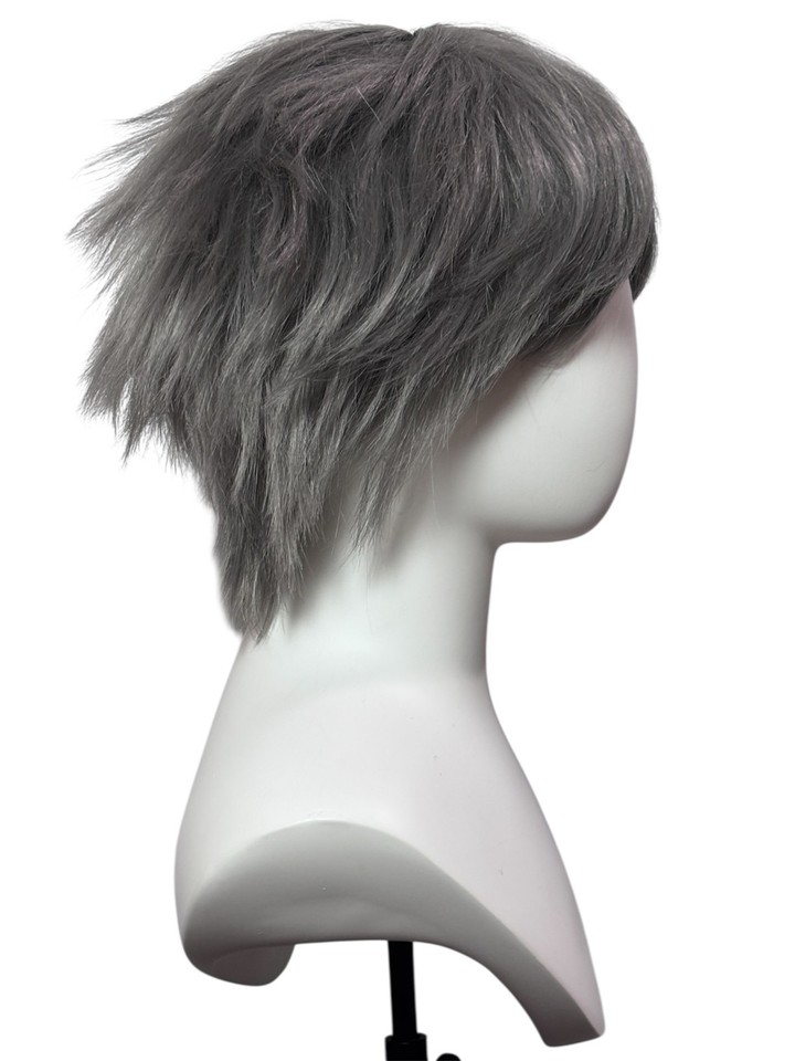 11'' Short Messy Spiky Slate Gray Synthetic Cosplay Shiki Wig | eBay