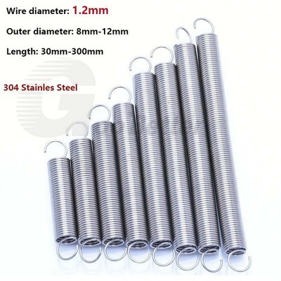 Wire Dia 1.2mm Expansion Spring Tension Springs Hook End Stainles Steel ...
