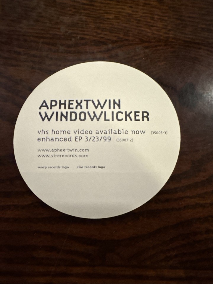 APHEX TWIN Vintage Windowlicker 1999 Glossy PROMO STICKER round 3.5 ...