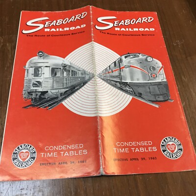 APRIL 29, 1962 SAL SEABOARD AIR LINE RAILROAD PUBLIC TIMETABLE | eBay