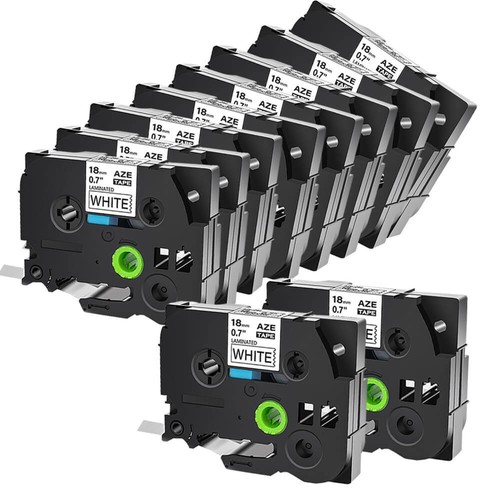 TZe-241 TZ-241 Label Tape Black on White 18mm Laminated For Brother P ...