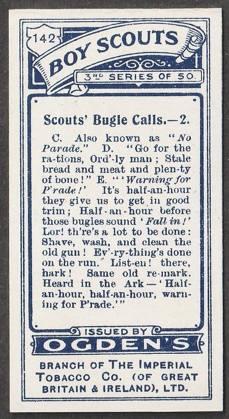 Ogden's, Boy Scouts, 1912, 3rd Series, Blue Backs, No 142, Scouts ...