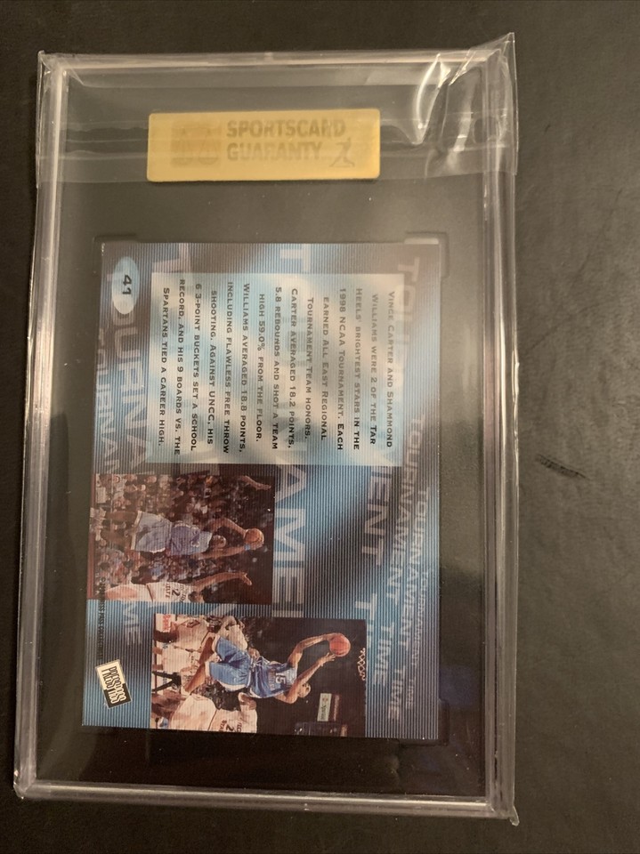 1998 Press Pass #41 Vince Carter RC/Williams Tournament Time Gold SGC ...