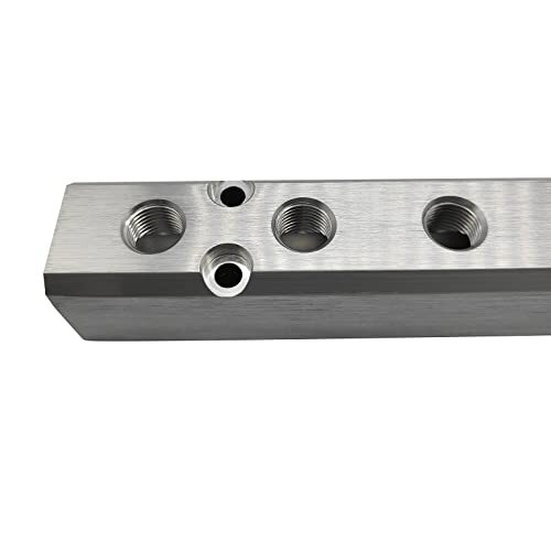 9 Way Pneumatic Manifold Air Distribution Block G1/2 Supply Port G1/4 ...
