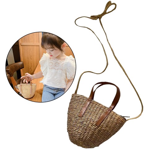 Cute Backpack with Lid Handwoven Rattan Basket Fashion Basket Bags for ...
