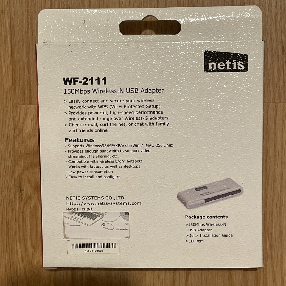 NEW Netis WF-2111 Wireless B G N 150Mbp USB Adapter WPS - Windows Mac ...