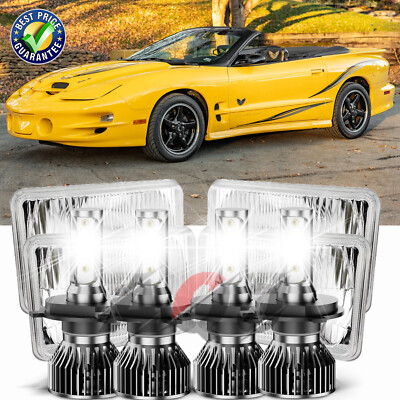 For Pontiac Trans Am 1998 1999 2000-2002 4PCS " LED Headlights Hi/Lo ...