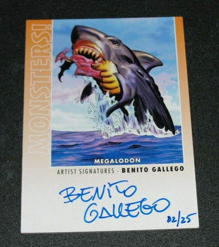 2014 Goodwin Champions Monsters! MEGALODON Artist BENITO GALLEGO Auto ...