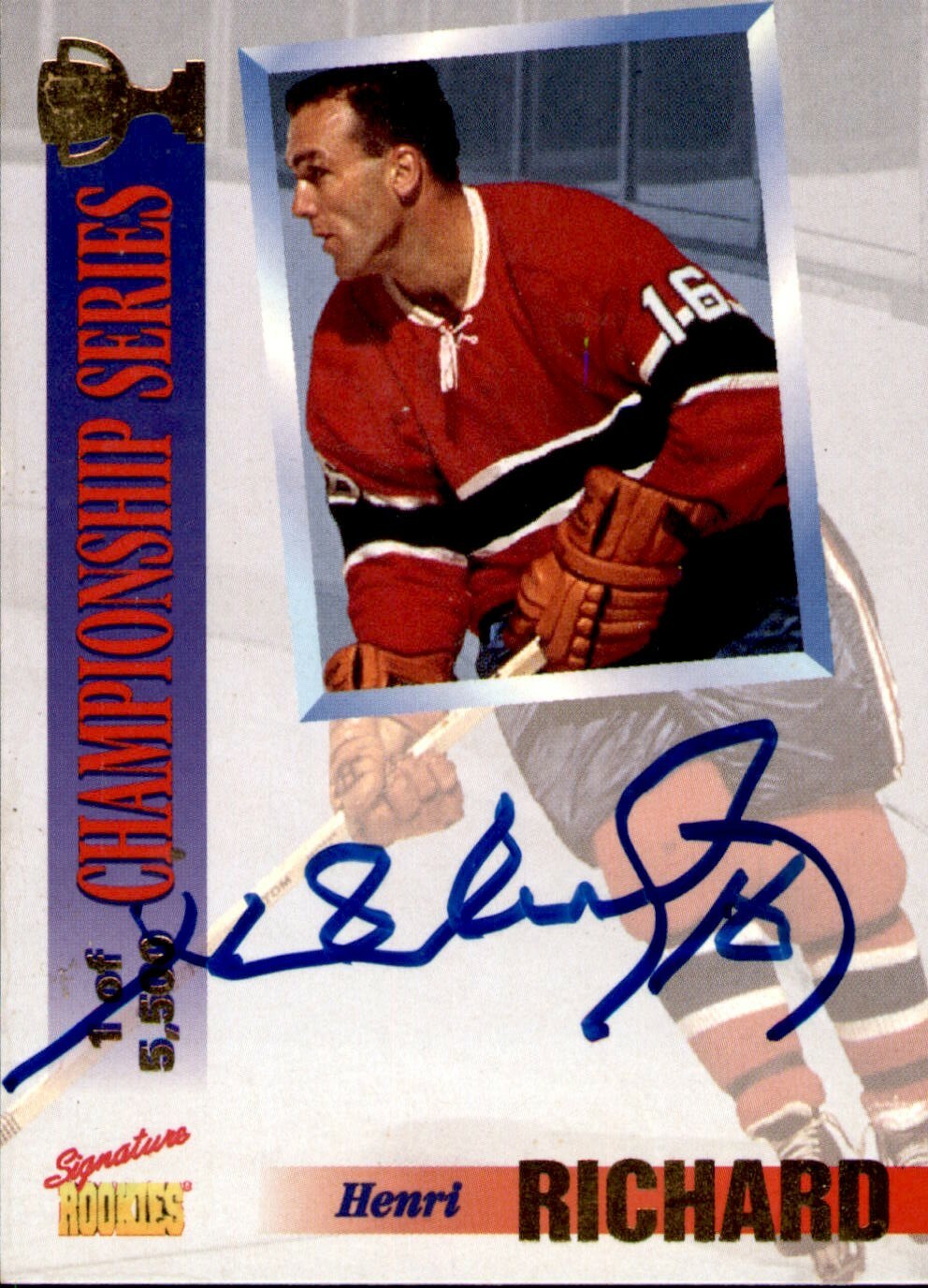 Henri Richard Signed 1995 Signature Rookies #CS4 Autographed Canadiens ...
