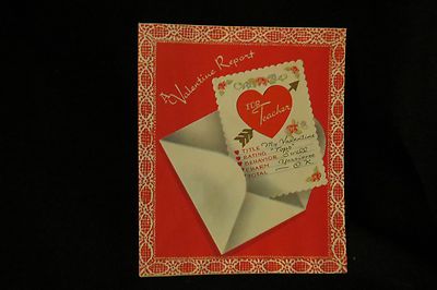 Vintage Art Deco Valentine Report Card 1940S By GB | eBay