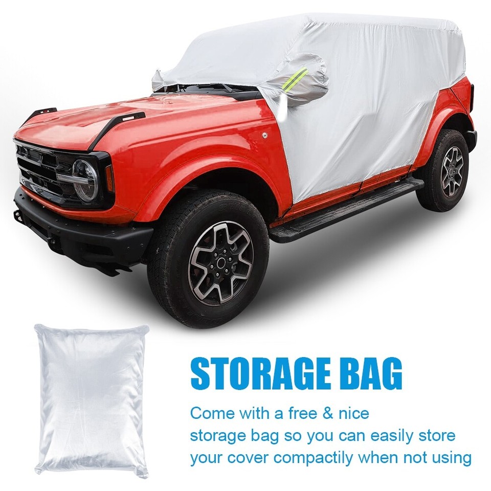 Half Car Cover for Bronco 2021 2022 4 Door Waterproof UV-Proof Outdoor ...