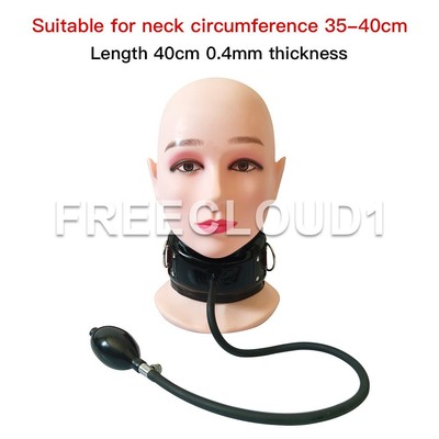 0.4mm Latex Neck Corset Collar Manual inflation Rubber Neck Corset Back ...