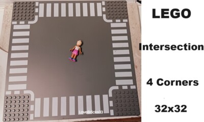 LEGO Street Plate Roadway Crosswalks INTERSECTION 32x32 Plate Printed 4 ...