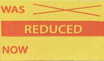 12,000 'Reduced Was/Now Yellow' In Red Ink Price Labels Fits 2 Line ...