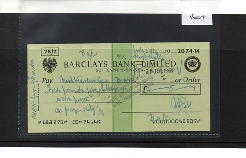 CHEQUE - CH1604 - USED -1964- Barclays Bank, St Anne's on Sea | eBay