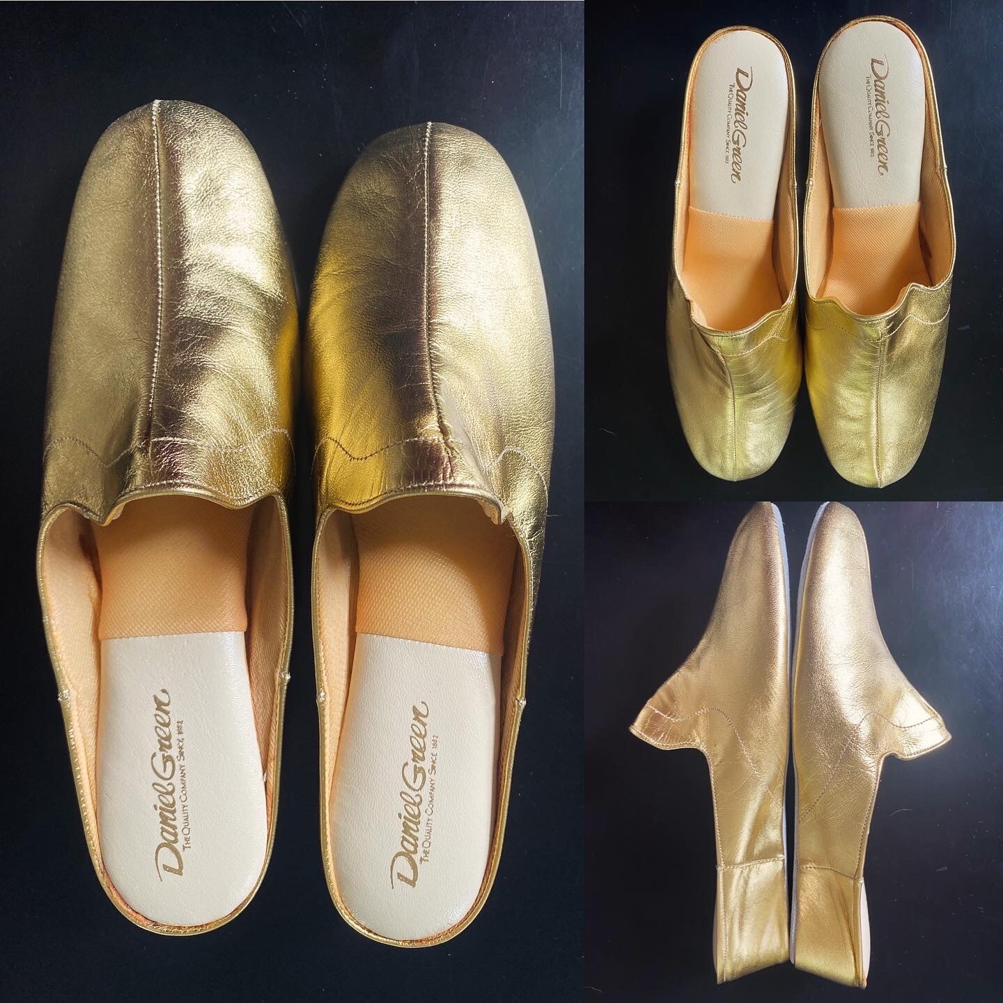 Vintage 1960's Daniel Green Gold Slippers Size 9.5 | eBay