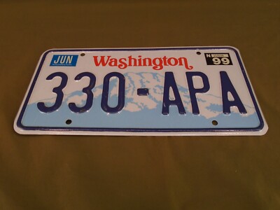 State of Washington License Plate Car Tag 330-APA Expired June 1999 | eBay