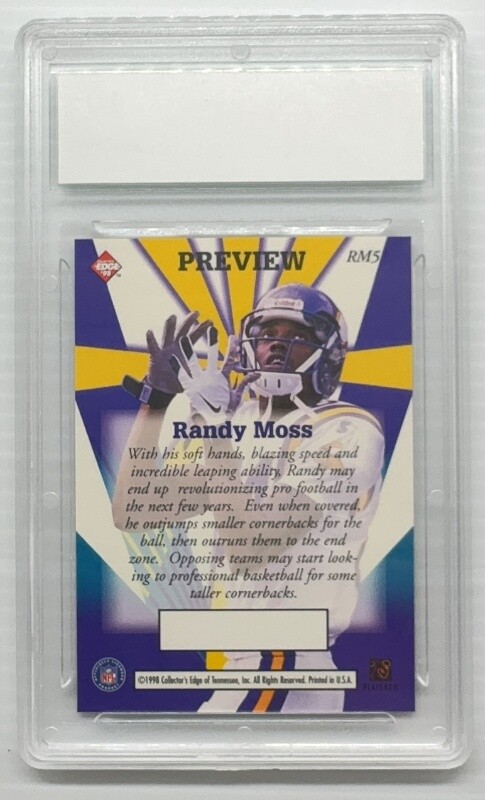 1998 Collector's Edge Preview Randy Moss Rookie RC #RM5 PGi 10 Vikings ...