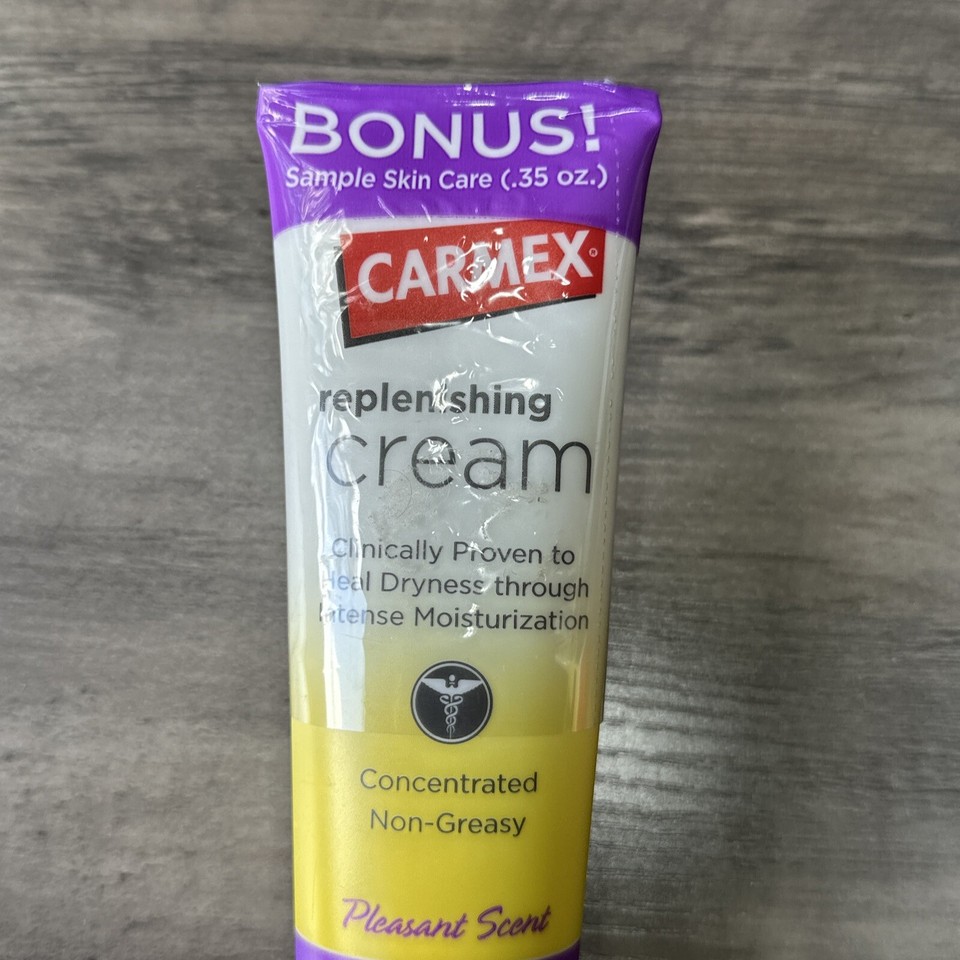 NEW Carmex Replenishing Cream for Dry Skin 4 OZ W/ 0.35 Sample RARE ...