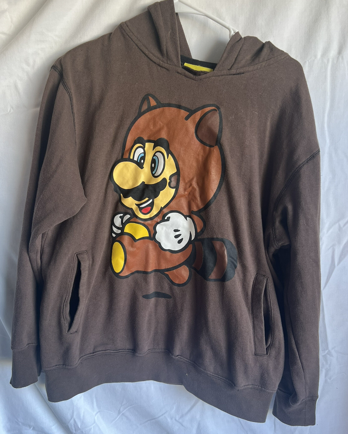 2008 Hot Topic Nintendo Super Mario 3 Tanooki Brown Hoodie Size M | eBay