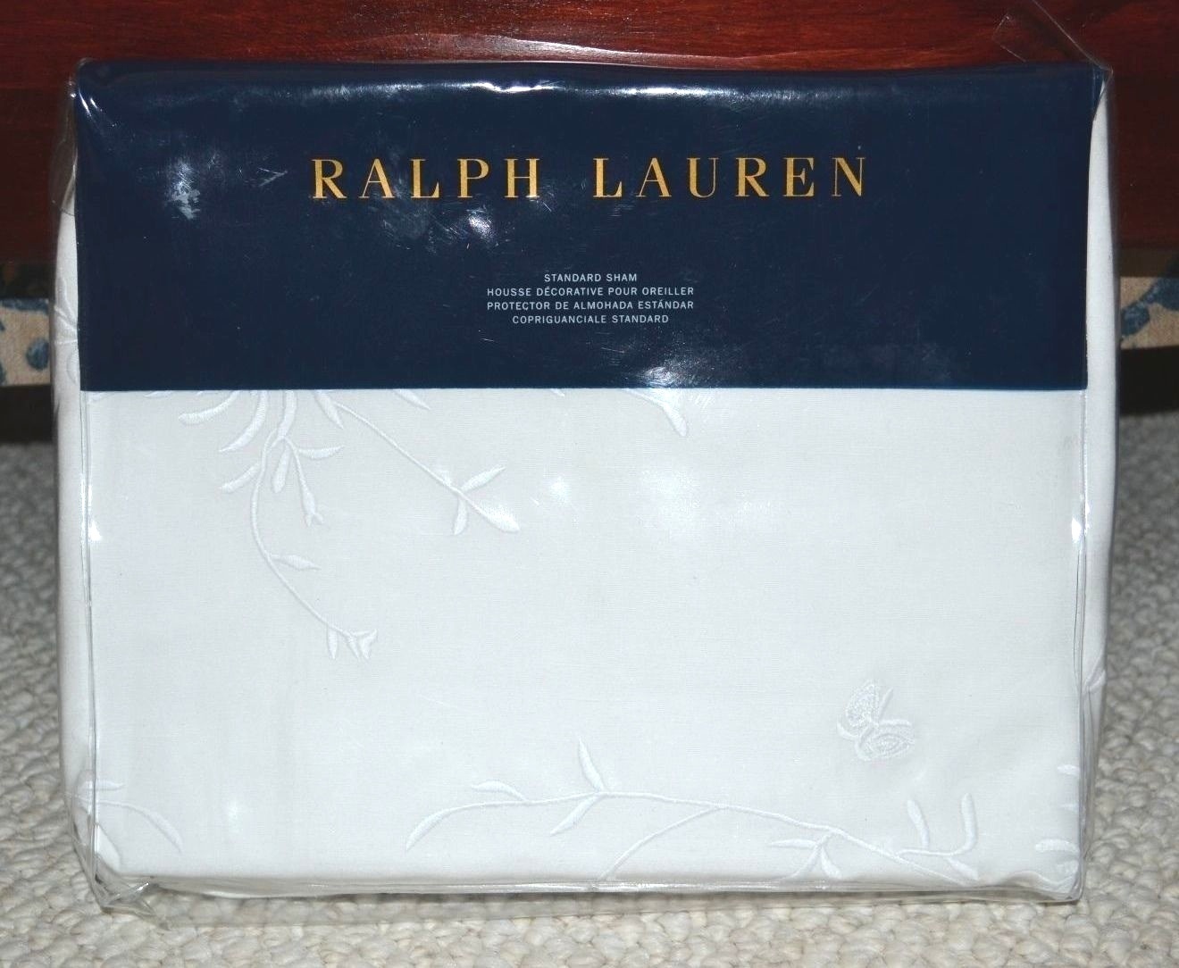 RALPH LAUREN DEAUVILLE JEMMA EMBROIDERY STANDARD SHAM ~ WHITE | eBay