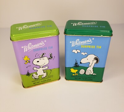 Whitman's Vintage 1998 Peanuts Snoopy Surprise Tin Containers Tins Only ...
