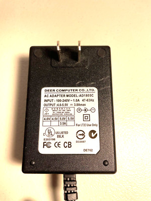 Deer Computer CO AC Adapter Model AD1805C with output 4.0-5.5V 3.8A ...