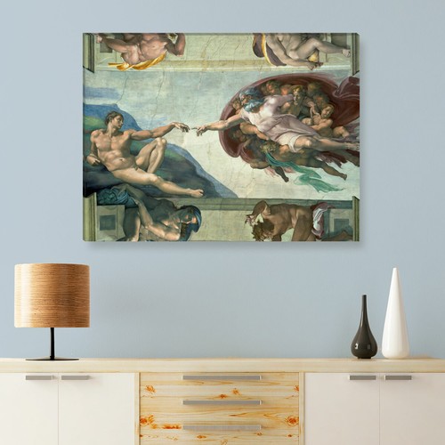 WANDKINGS Leinwandbild Michelangelo - "Die Erschaffung Adam" | eBay