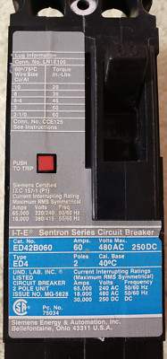Circuit Breakers - Siemens Ite Sentron