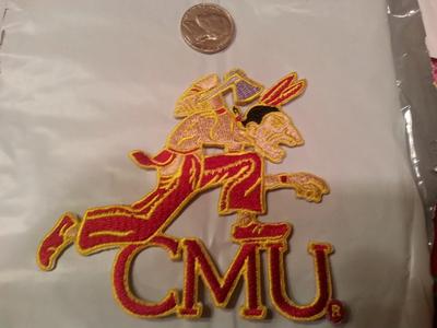 CMU CENTRAL MICHIGAN CHIPPEWAS VINTAGE EMBROIDERED IRON ON PATCH 3.5" X ...