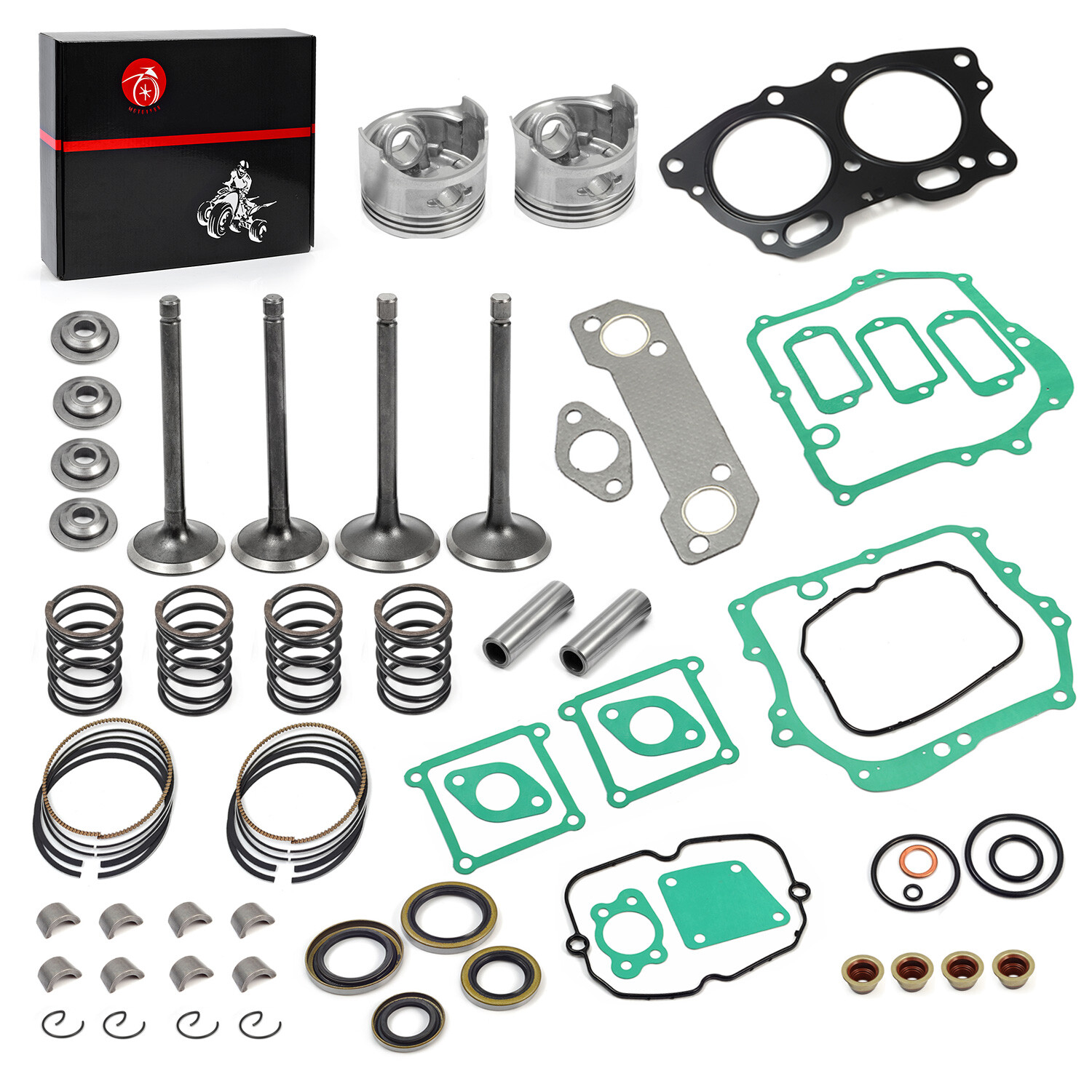Engine Rebuild Kit Piston Gasket Valve For EZGO Golf Cart Robin 350cc ...