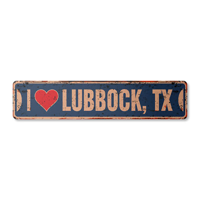 I LOVE LUBBOCK TEXAS Vintage Street Sign tx city state us wall road ...