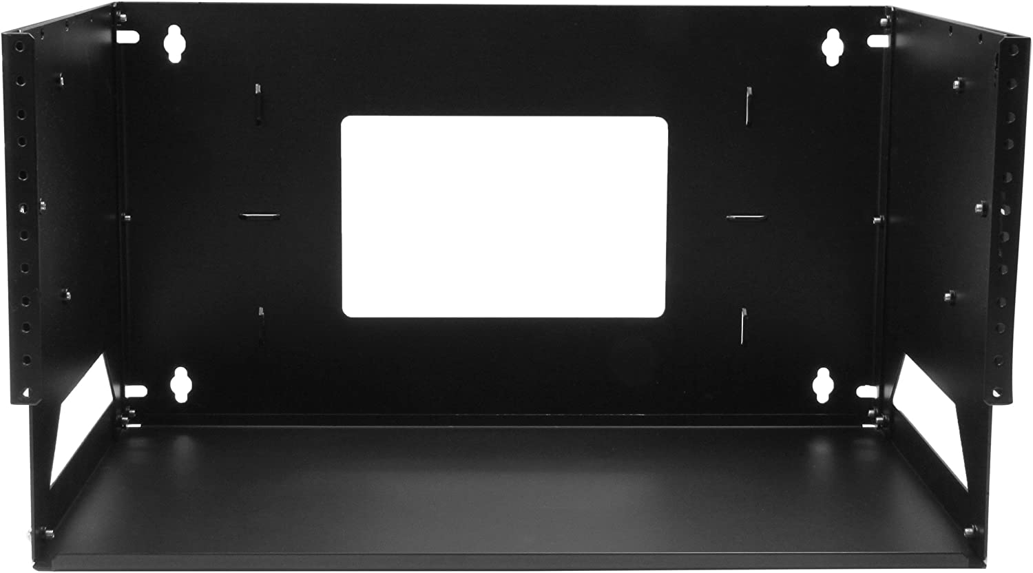 4U Open Frame Wall Mount Network Rack W/ Built in Shelf - 2-Post ...