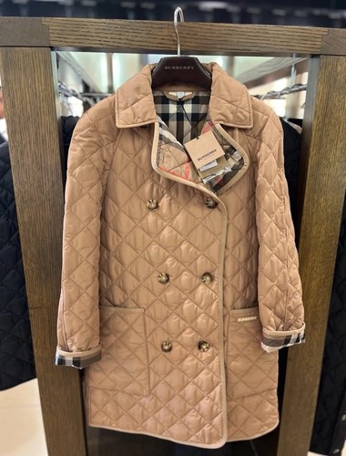 Burberry Women’s Tything Diamond Quilted Double Coat, Camel, $1350 | eBay