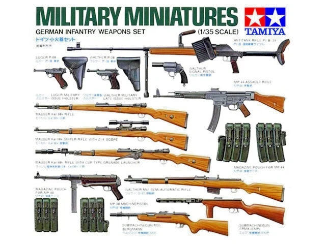 TAMIYA 1:35 SCALE MILITARY MINIATURES " GERMAN INFANTRY WEAPONS SET ...