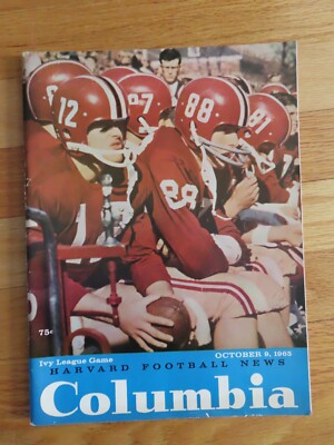 HARVARD CRIMSON v COLUMBIA UNIVERSITY October 9 1965 Football Program ...