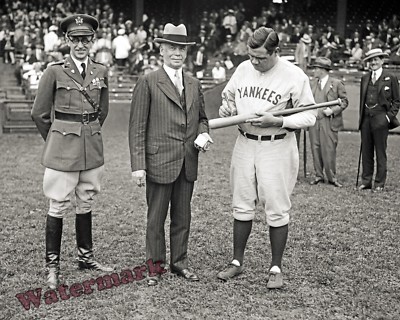 Photograph of Babe Ruth at the 1929 Citizens Military Camps Baseball ...