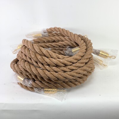 10 Pack 6ft Heavy Duty Twisted Crowd Control Poly Rope Hemp Brown ...