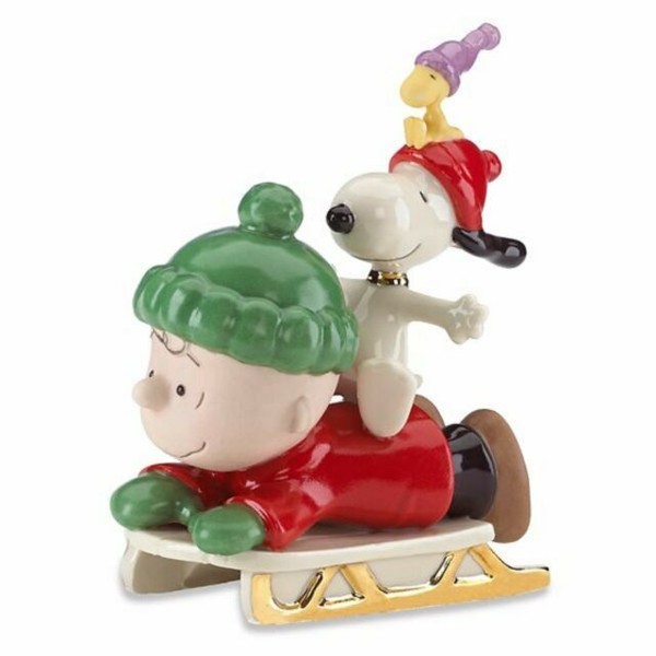 Lenox Peanuts Charlie Brown Snoopy's Sledding Figurine Adventure ...