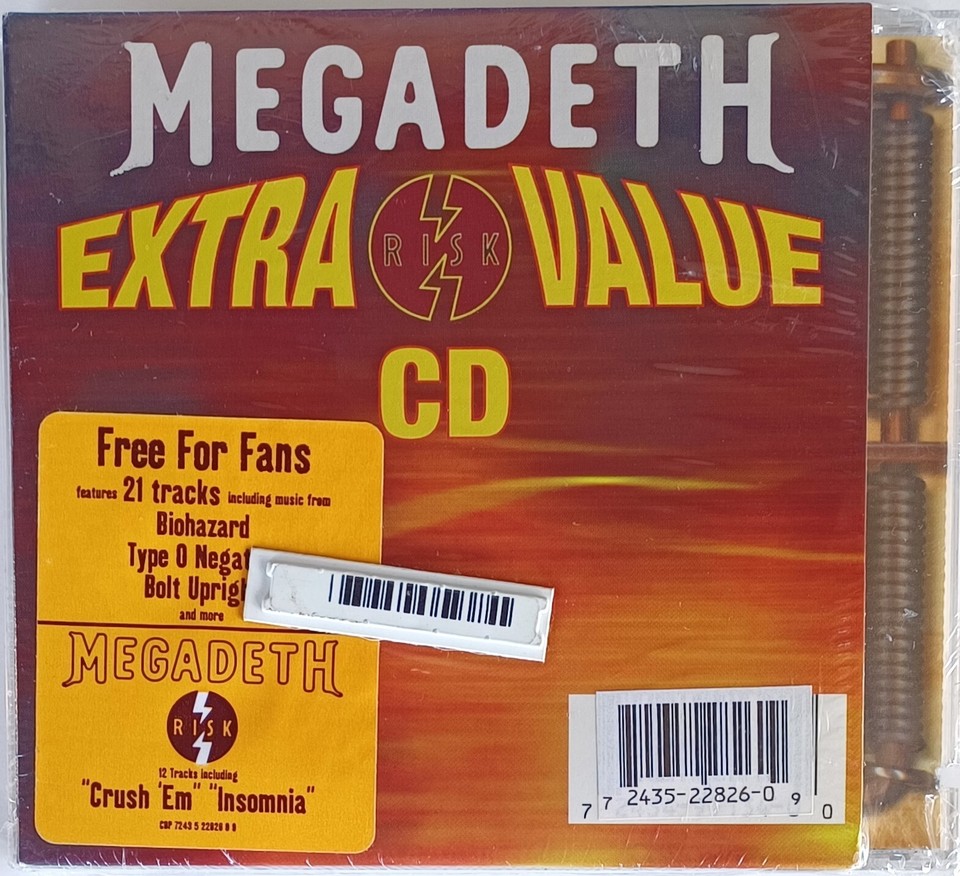 MEGADETH - RISK - CD + BONUS EXTRA VALUE CD & HYPE STICKERS - SEALED | eBay