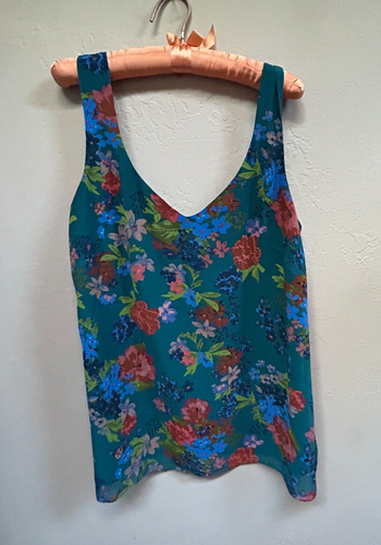 Cabi Women's Large Still Life Floral Print Cami Tank Top Lined Style ...