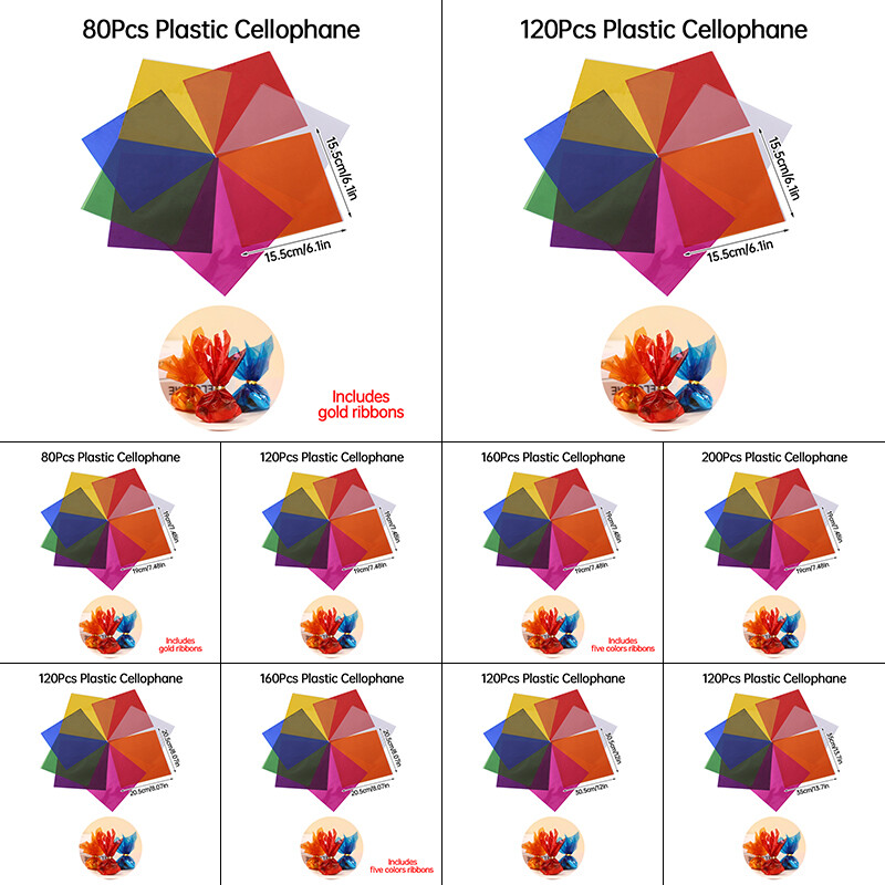 Colored Transparency Cellophane Wrapping Paper Treat Candy Party Gift ...