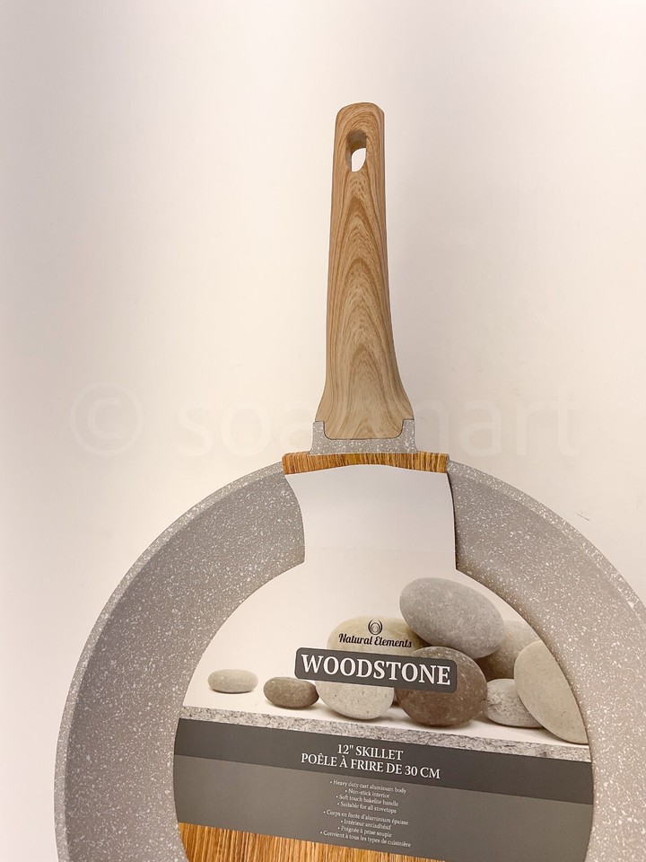 Natural Elements Woodstone Big Skillet/Frying Pan Nonstick Heavy Duty ...