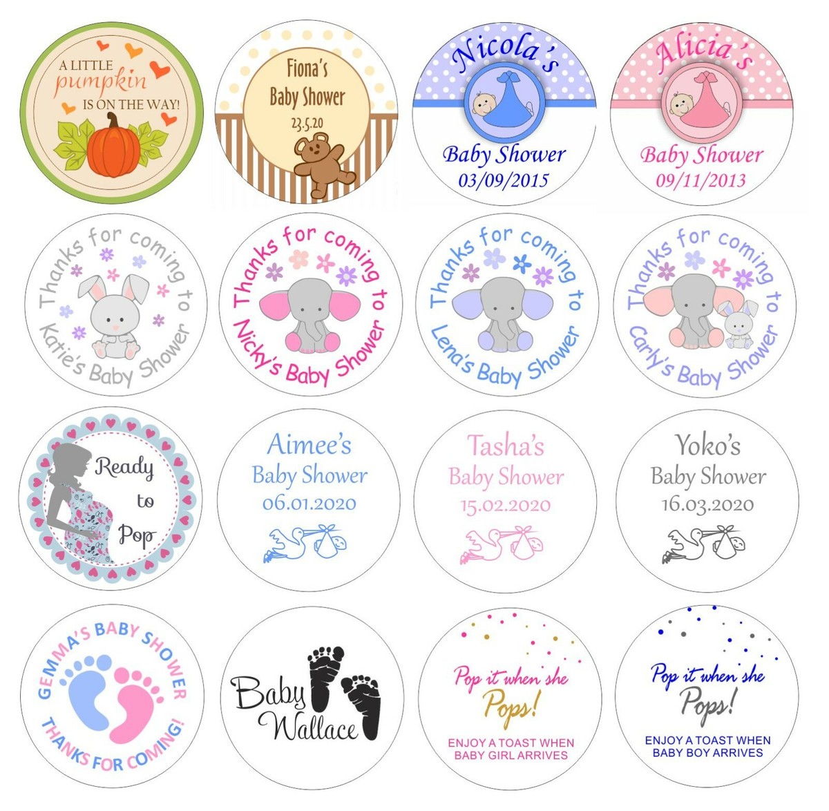 Baby Shower Sheet Of Stickers