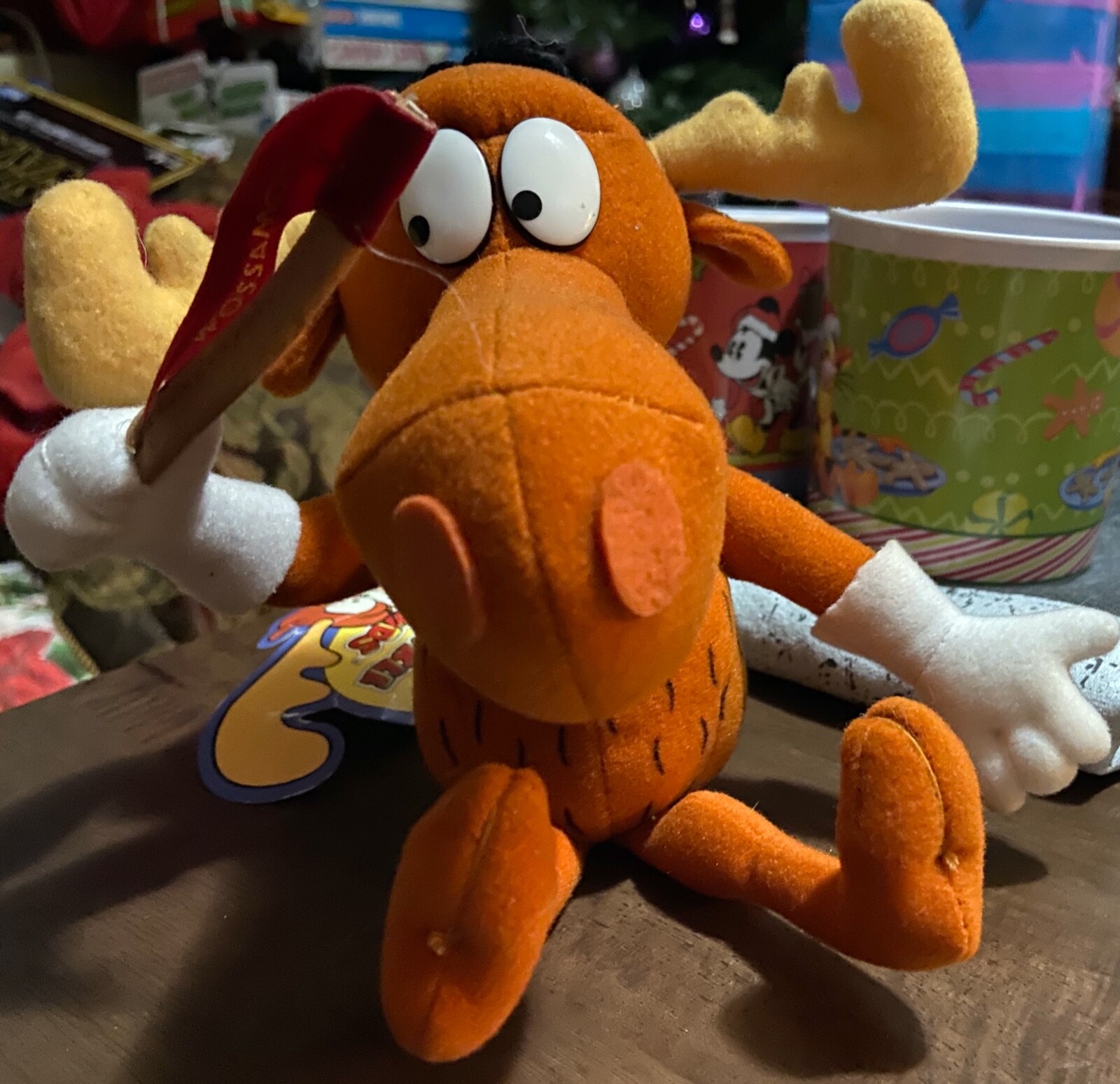 Rocky and Bullwinkle Moose Plush Stuffed Animal Wossamotta u 9" limited ...