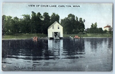 Carlton Minnesota MN Postcard View Chub Lake Exterior View c1910 ...