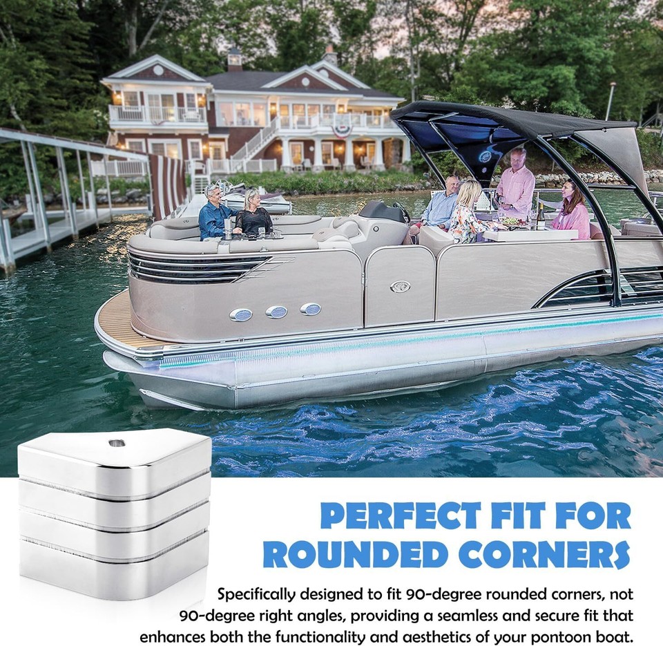Aluminum Deck Corner Pontoon Corner Cap for 90° Rounded Corner For ...