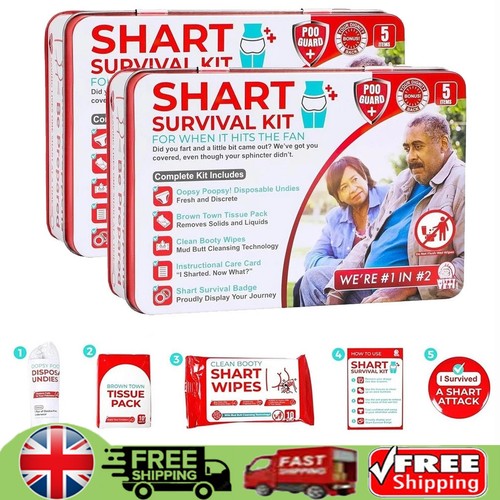 1/2x Funny Shart Survival Kit By Witty Yeti Ultimate Poop Prank Gag ...