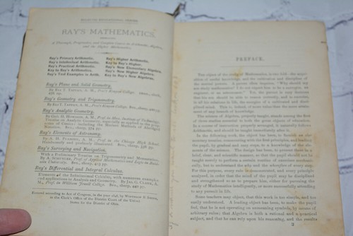 Antique RAY'S ALGEBRA, PART FIRST, 1848 Math Book, by Joseph Ray | eBay